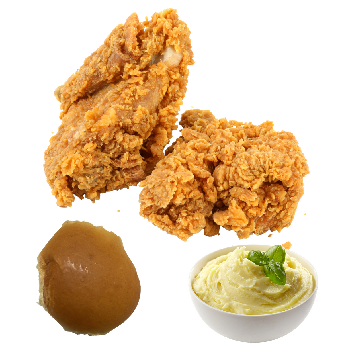 SNACK BOX (2 PCS Mix Chicken, 1 Roll 1 Mash Potato) – Yonkers Halal Fried Chicken and Gyro