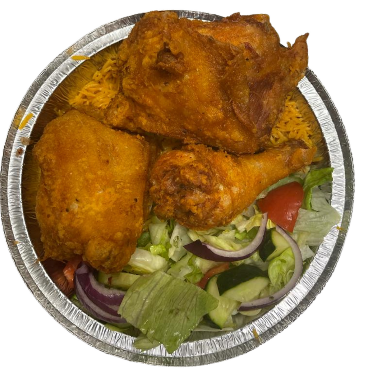 3 PCS Mixed Chicken With Rice & Salad – Yonkers Halal Fried Chicken and ...