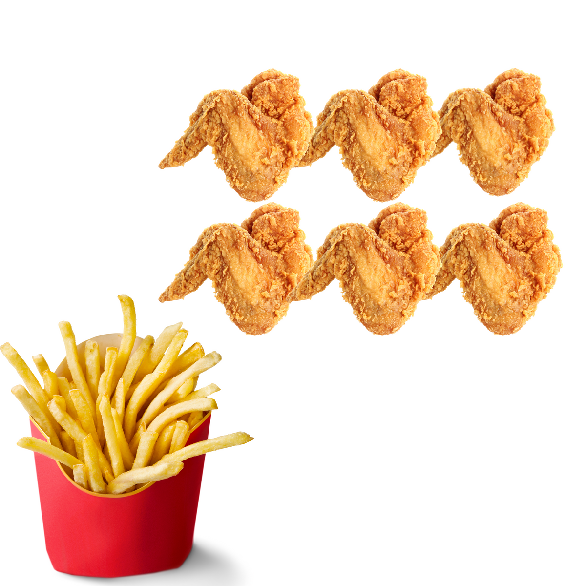 6 PCS CHICKEN WINGS WITH FRIES – Yonkers Halal Fried Chicken and Gyro